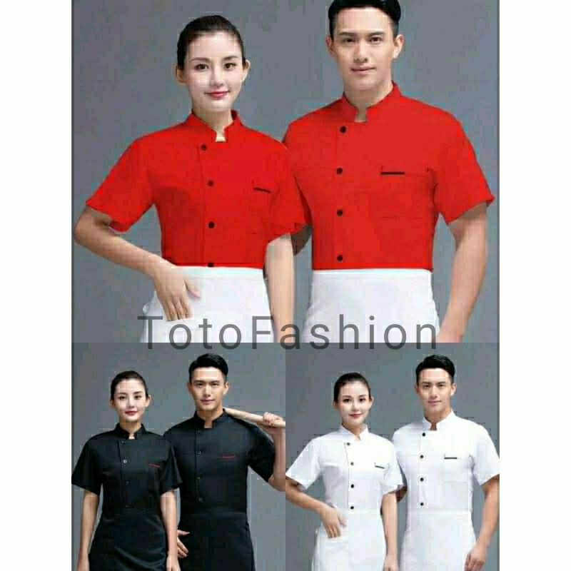 Jual Baju koki seragam kerja pria wanita seragam chef lengan pendek ...