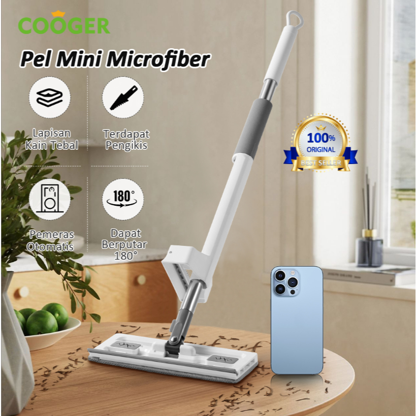 Jual COOGER Alat Pel Mini MicrofiberTebal Mini Microfiber Mop Washable ...
