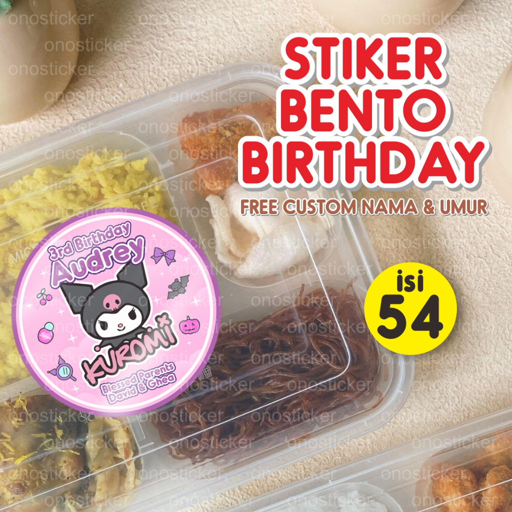 Jual stiker bento birthday - stiker ulang tahun anak free custom nama ...