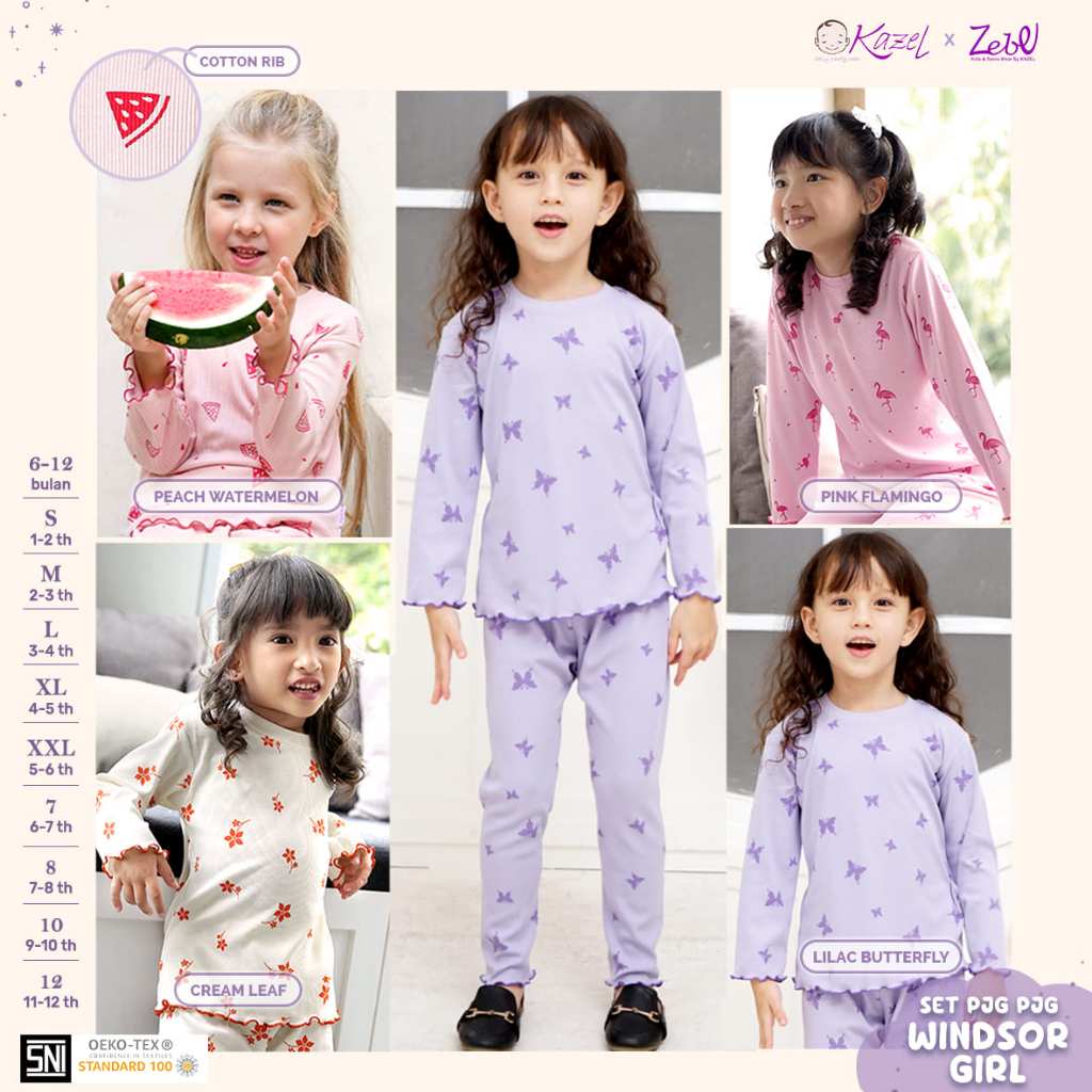 Jual KAZEL Zebe Setelan Panjang Windsor Girl Edition (1 Stel) - Setelan Anak Perempuan 6Bulan ...