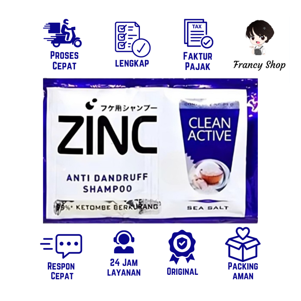 Jual Zinc Clean & Active Shampo Anti Dandruff Ketombe Sachet 10 ml ...