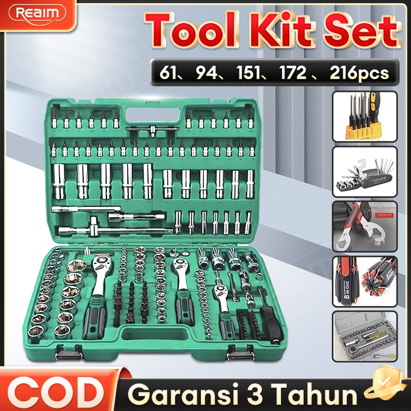 Jual Set Alat Perbaikan 216 PCS / 172 PCS / 151 PCS Set Soket (1/2 inci) Set Alat Perbaikan ...