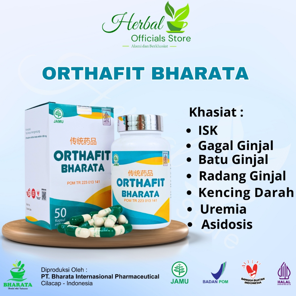 Jual Obat Infeksi Saluran Kemih Batu Ginjal Gagal Ginjal Uremia Orthafit Bharata 100% Herbal ...