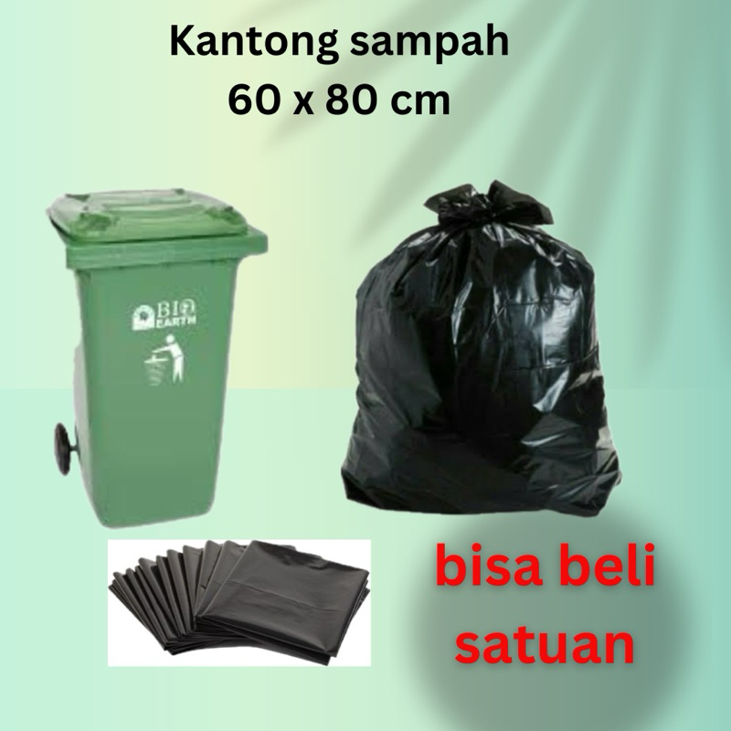 Jual Plastik Sampah 60x80cm Hitam Satuan / kantong plastik sampah hitam / plastik packing besar ...