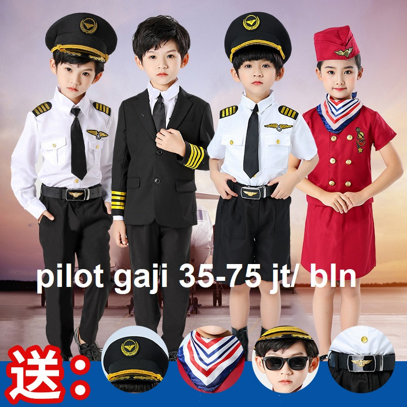 Jual Baju pilot anak laki laki dan Perempuan seragam profesi cosplay ...