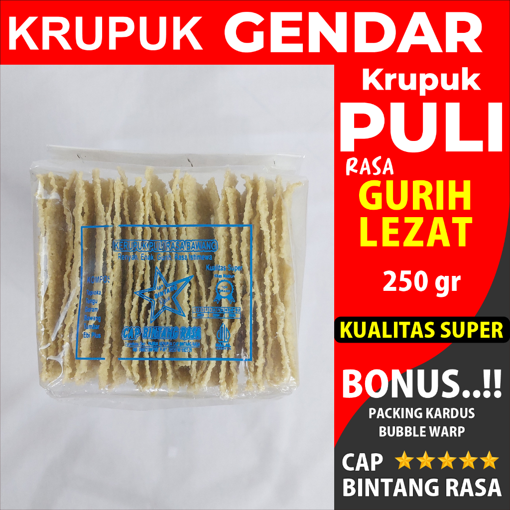Jual (250gr) Kerupuk Gendar/Kerupuk Puli/Lempeng/Beras Kemasan Mentah ...