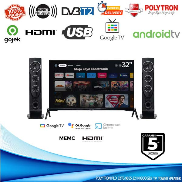 Jual LED TV POLYTRON PLD 32TG9055 32 In USB Movie HDMI TOWER SPEAKER ...