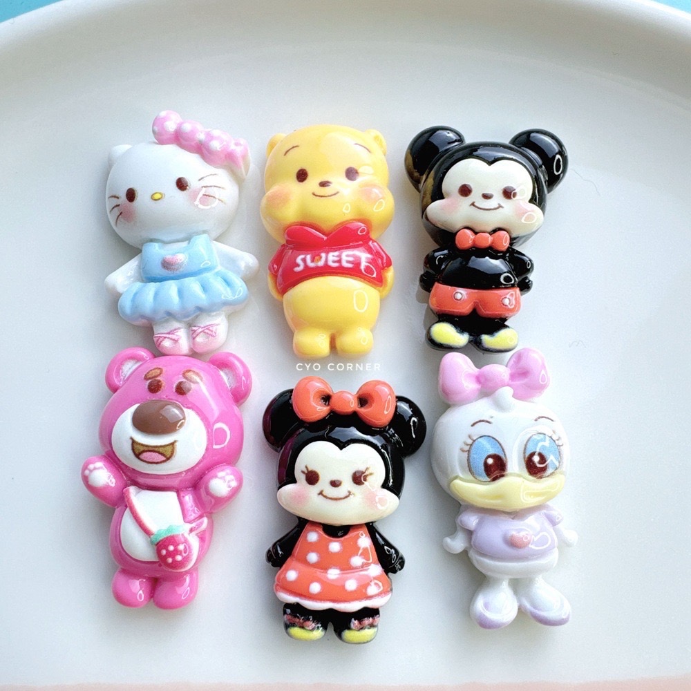 Jual RESIN CLAY POOH MICKEY MINNIE DAISY HK LOTSO TANPA LUBANG | Shopee ...