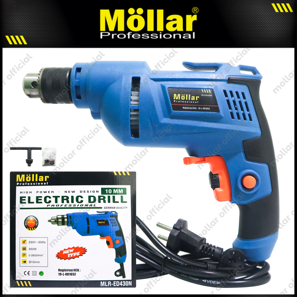 Jual MOLLAR 430 Mesin Bor Tangan 10 mm Besi Kayu Obeng Electric Drill ...