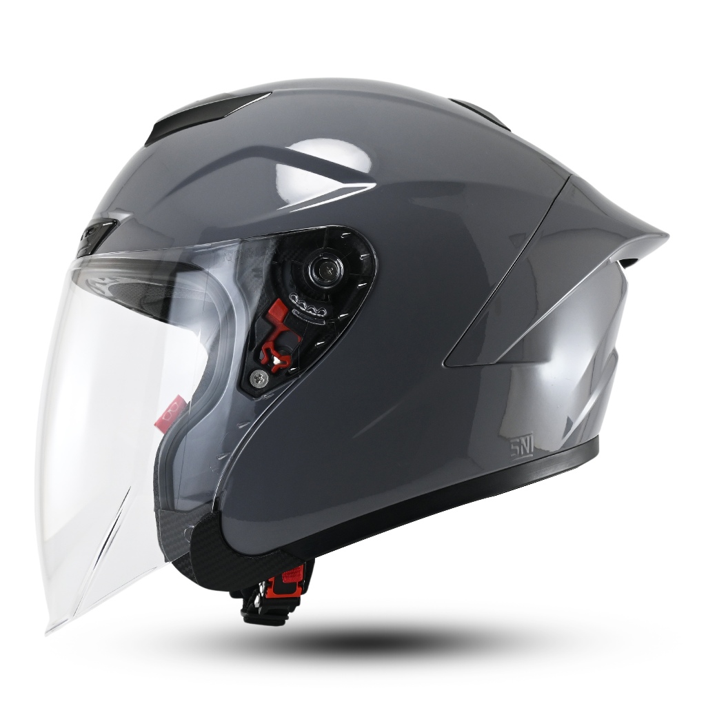 Jual Helm Half Face Jitsu J-Strike Solid Terbaru visor Clear Kekinian ...