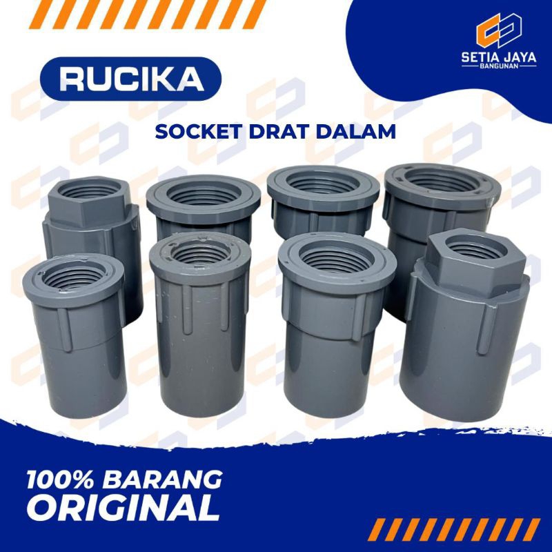Jual Socket / Sock / Sok Drat Dalam Rucika PVC 1/2 / 3/4 / 1 Inch ...