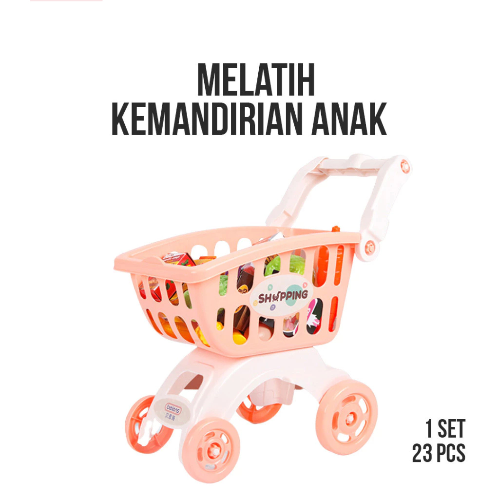 Jual Beiens Shopping Cart Toy Trolley Mainan Keranjang Belanja Anak ...