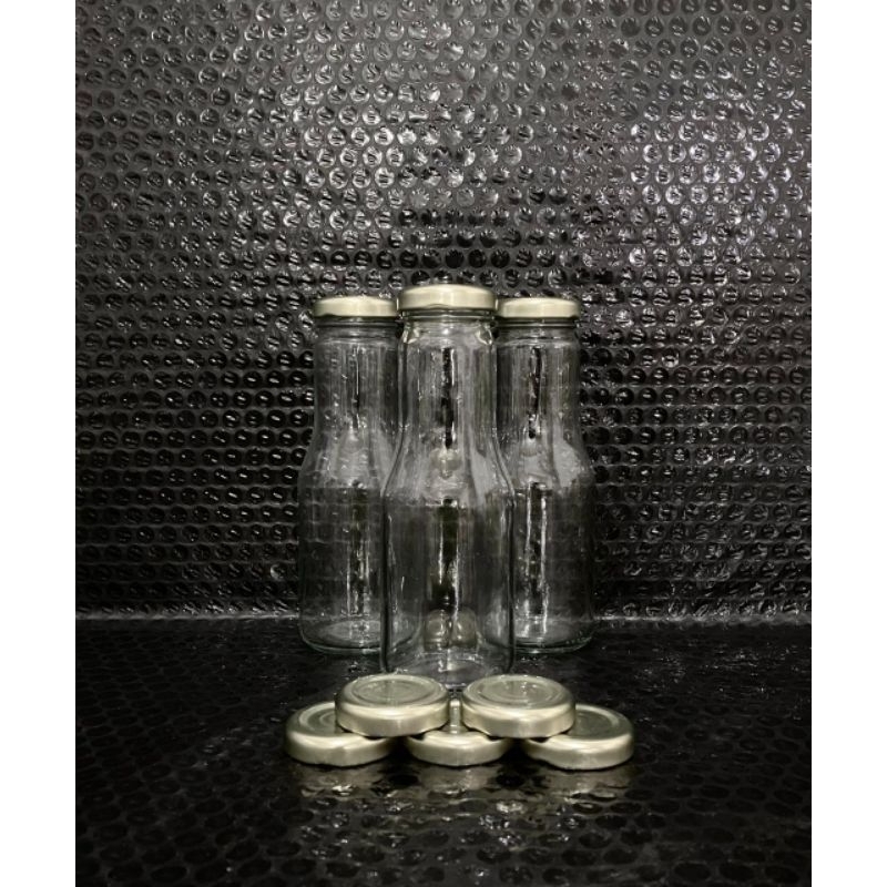 Jual Botol kaca 300ml juice / Botol pir dengan tutup alumunium | Shopee ...