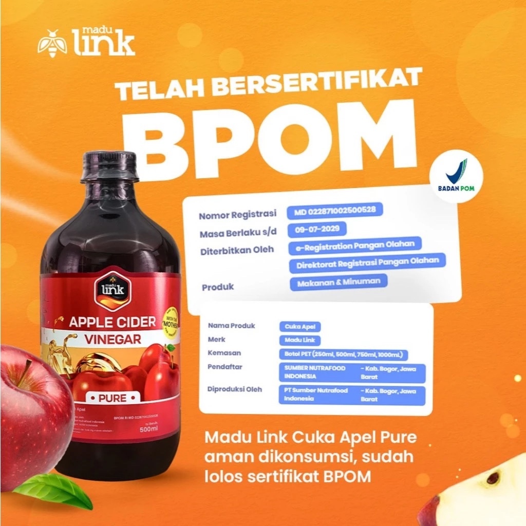 Jual LINK - Cuka Apel Pure With Mother - Apple Cider Vinegar With ...