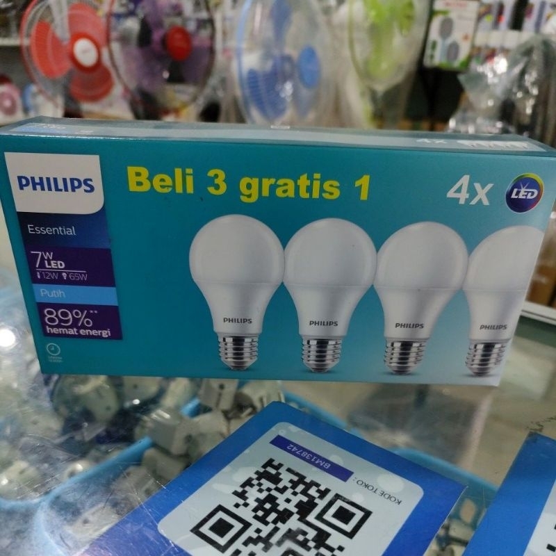 Jual Lampu Philips LED Essential Multipack 7W Putih (Paket 7 W Watt Beli 3 Gratis 1) Bundling ...