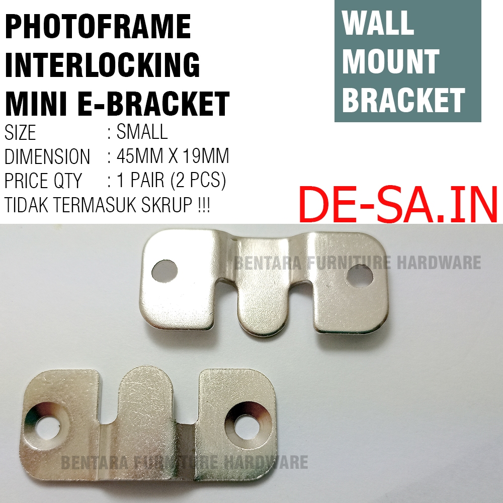 Jual 2 x MINI BRAKET-E 45 X 19 MM CANTOLAN BINGKAI FOTO FIGURA PIGURA ...