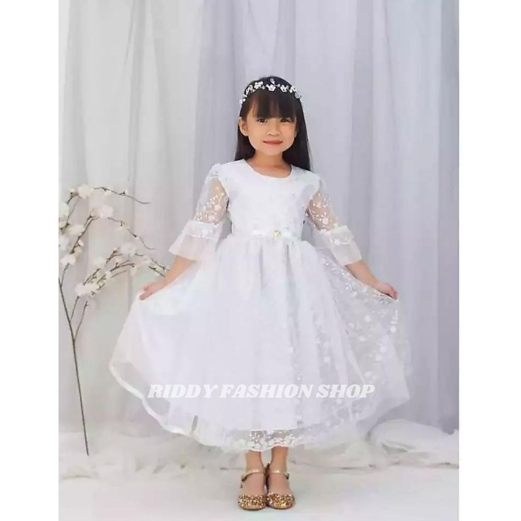 Jual GAUN BRUKAT KAYLA ANAK PEREMPUAN USIA 3 - 8 TAHUN / BAJU DRESS ...