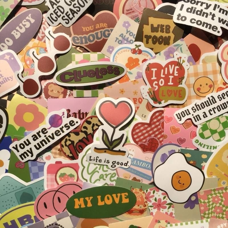 Jual 20pcs Aesthetic sticker set / quote sticker aesthetic / colorfull ...