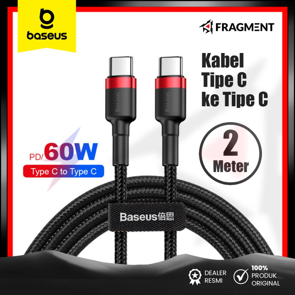 Jual Kabel Data Type C to Type C Baseus PD 2.0 60W Fast Charge 20V 3A ...