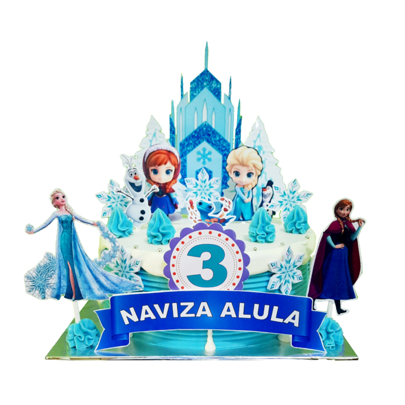 Jual Topper kue Ulang Tahun Frozen toper ultah ana elsa nama | Shopee ...