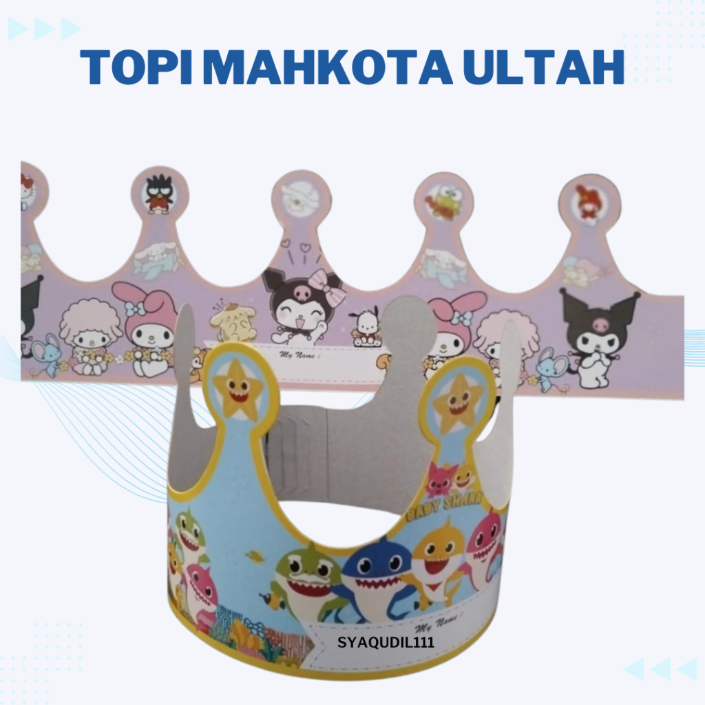 Jual Topi Mahkota Ulang Tahun Anak Karakter Kartun Isi 10 / Topi Ulang ...
