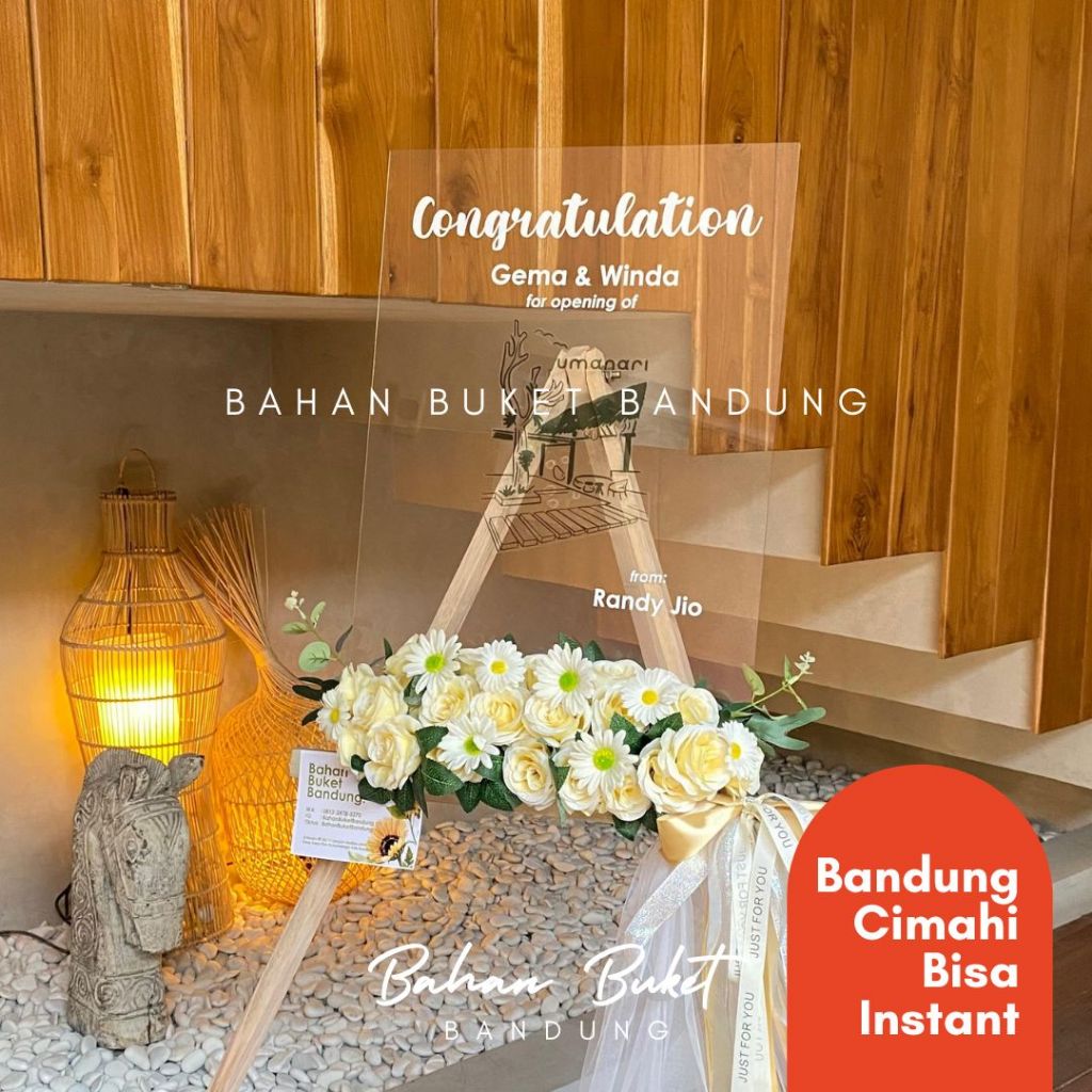 Jual Papan Bunga Akrilik Bening 40x60cm/ Karangan Bunga Grand Oepning ...