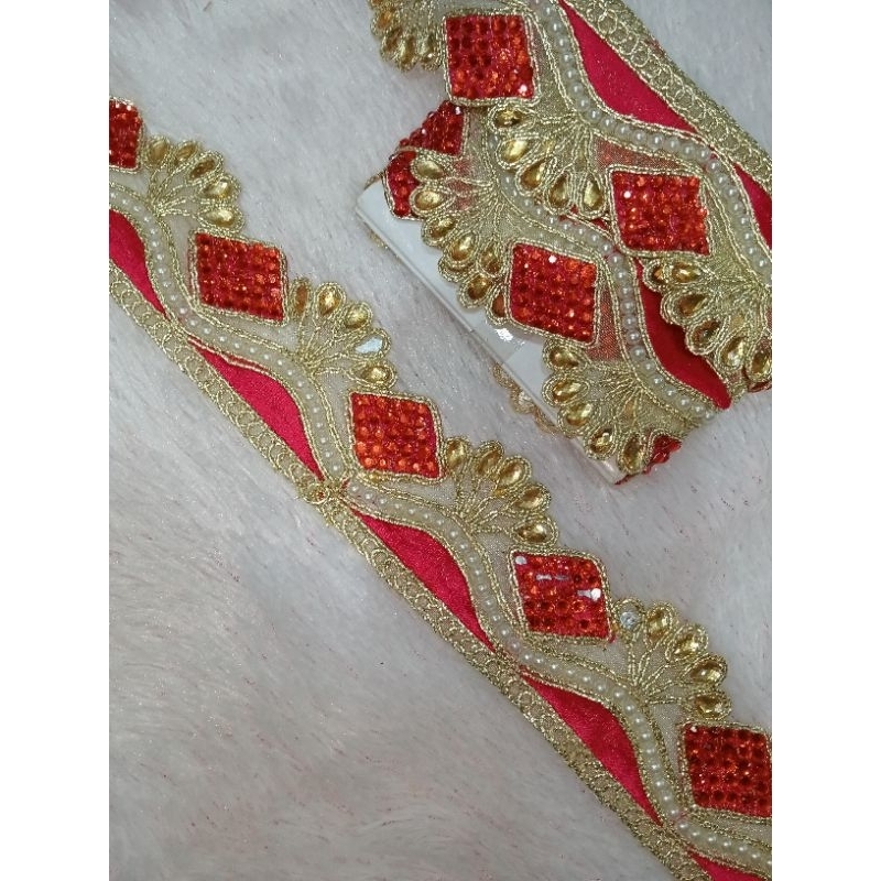 Jual RENDA/LIST PINGGIRAN INDIA FULL PAYET (4 cm) | Shopee Indonesia