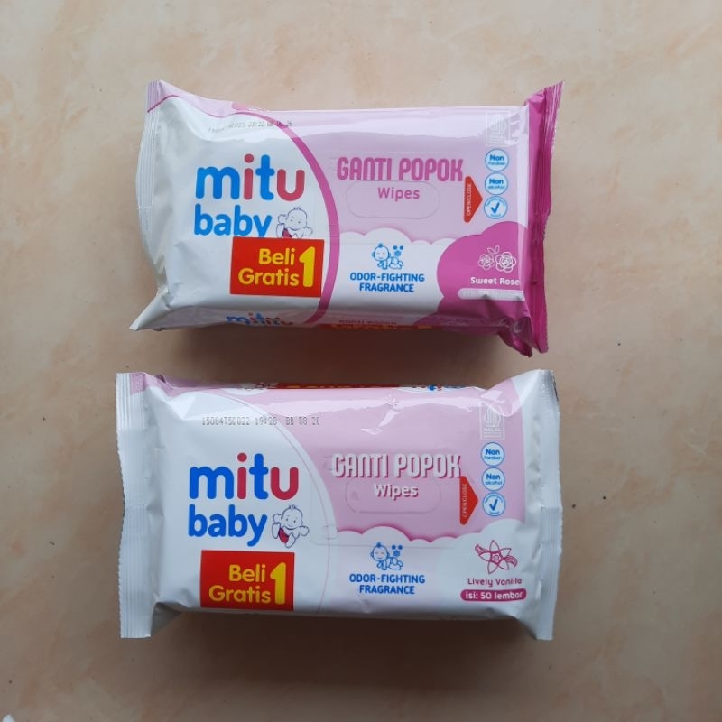 Jual TISU BASAH BABY MITU 2X50 Sheets BUY 1 GET 1 MURAH | Shopee Indonesia