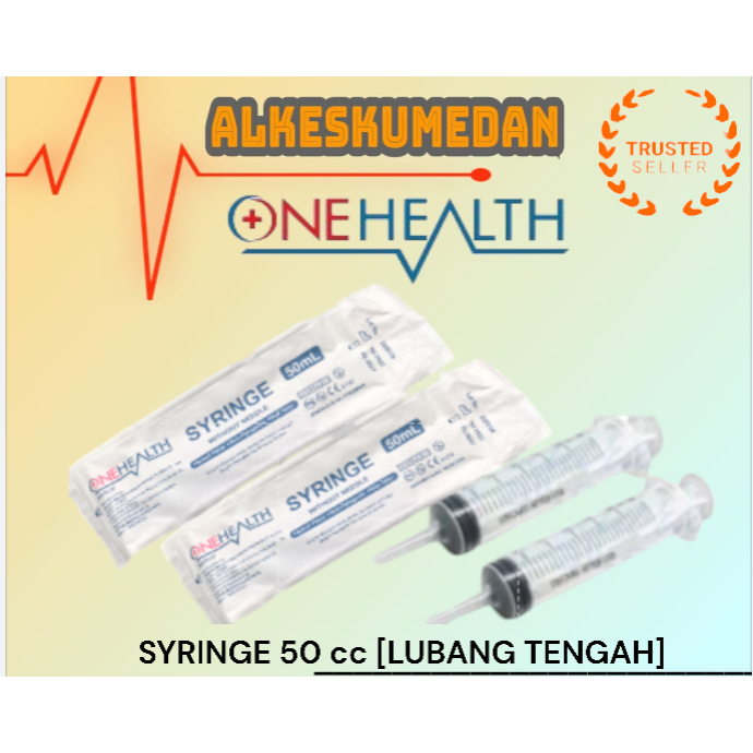 Jual SYRINGE 50 CC CATHETER TIP [LUBANG TENGAH] ONEHEALTH PERPCS/ SPUIT ...