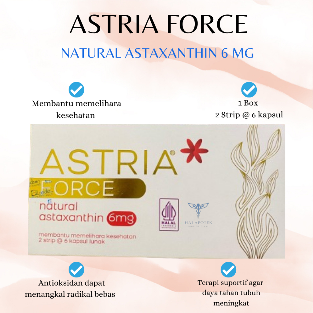 Jual Astria Force | Astria | Astaxanthin 4 & 6 Mg - 1 Box isi 2strip ...