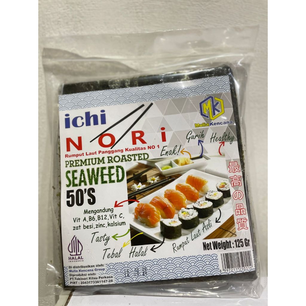 Jual ICHINORI 50 SHEET / SUSHI NORI / YAKINORI / NORI HALAL / DRIED SEAWEED / NORI GIMBAB ...