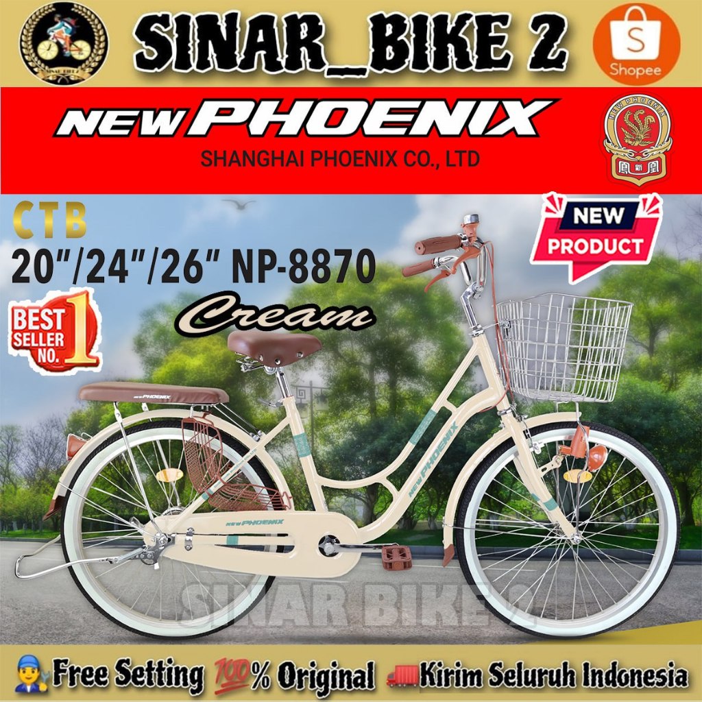 Jual Sepeda City Bike PHOENIX NP 8870 Ukuran 20 24 26 Inch Keranjang ...