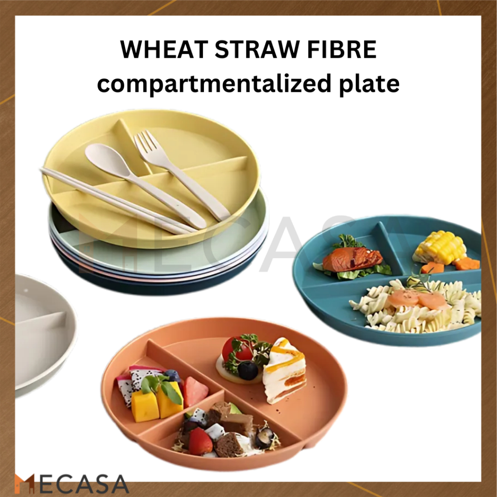 Jual Piring Sekat Fiber Besar 3 Sekat Partisi Tahan Panas Microwaveable ...
