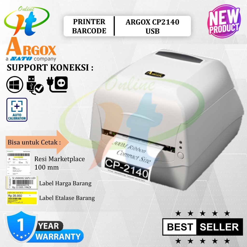 Jual Argox CP2140 Printer Barcode Transfer Paper USB A6 100mm Cetak Label Barcode Harga CP 2140 ...