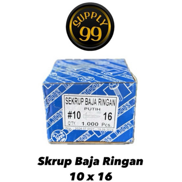 Jual Baut Baja Ringan 10x16mm LION Baut Roofing ROOFING RUPING (ISI ...