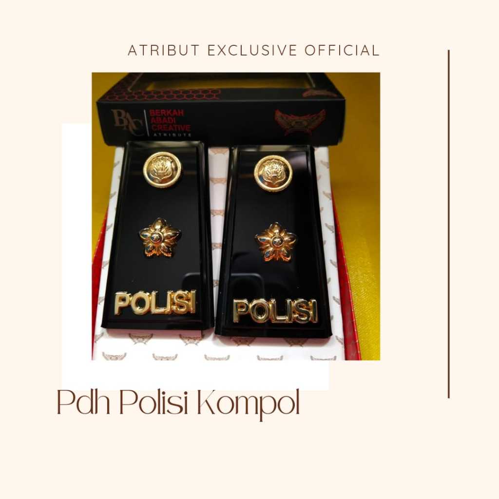 Jual PANGKAT PDH POLISI KOMPOL/AKBP/KOMBES FULL AKRILIK HITAM GLOSSY ...