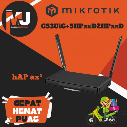 Jual Mikrotik (hAP ax³) C53UiG+5HPaxD2HPaxD Router Gen 6 wireless, 2.5 Gigabit Ethernet, PoE ...