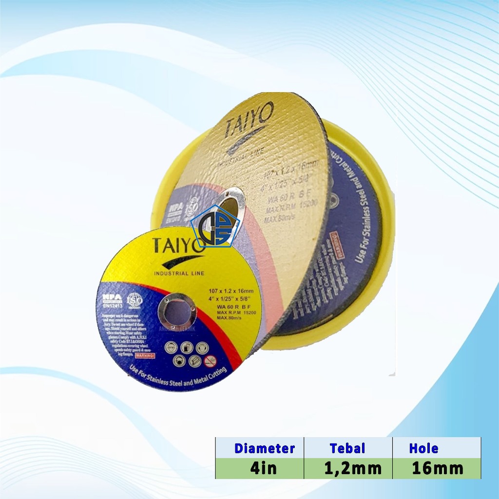 Jual Batu/Mata Gerinda Potong Taiyo Besi/Stainless/Plat 4" Tipis murah ...