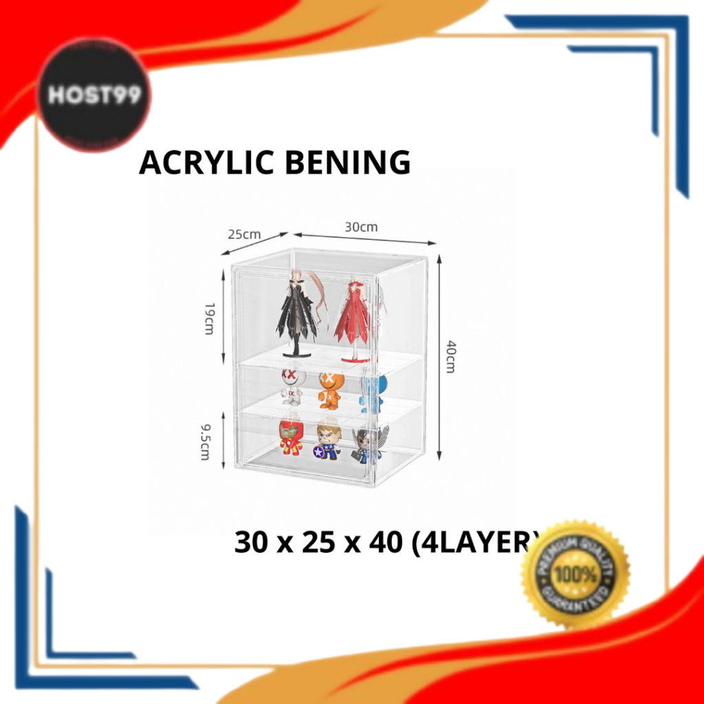 Jual ACRYLIC BOX 4LAYER TRANSPARAN DISPLAY STORAGE DROP FRONT POP MART ...