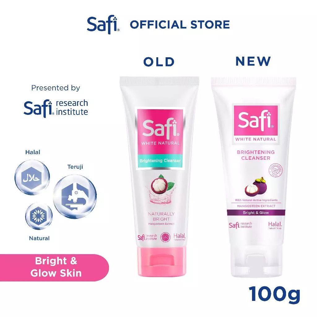 Jual Safi White Natural Brightening Cleanser Mangosteen Extract 100gr ...