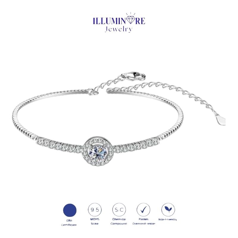 Jual Illuminare - Gelang Wanite Berlian Moissanite 0.5-1CT Perak S925 18K Gold Plating | Shopee ...