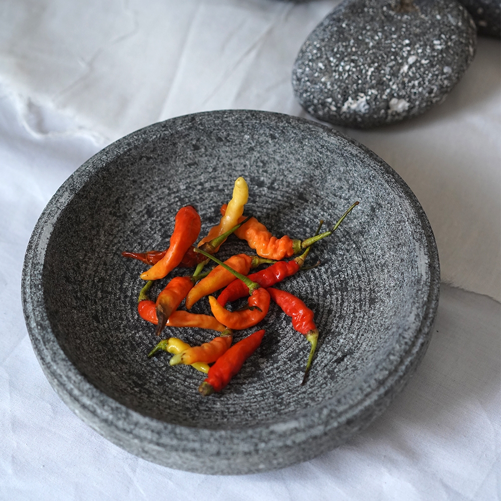 Jual Cobek Batu Bulat Profil diameter 20 cm kualitas premium kuat ...