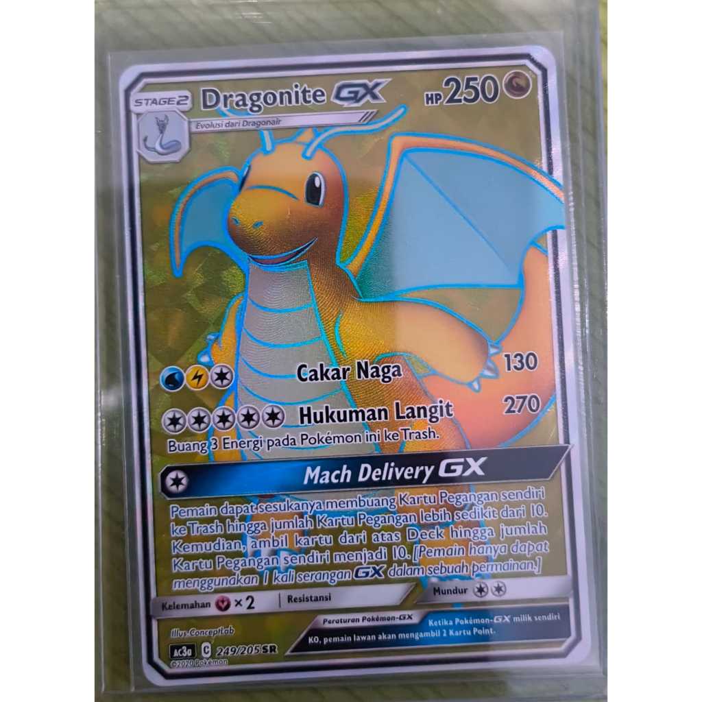 Jual Kartu Pokemon Original TCG ac3a 249/205 Dragonite GX SR Bahasa Indonesia | Shopee Indonesia