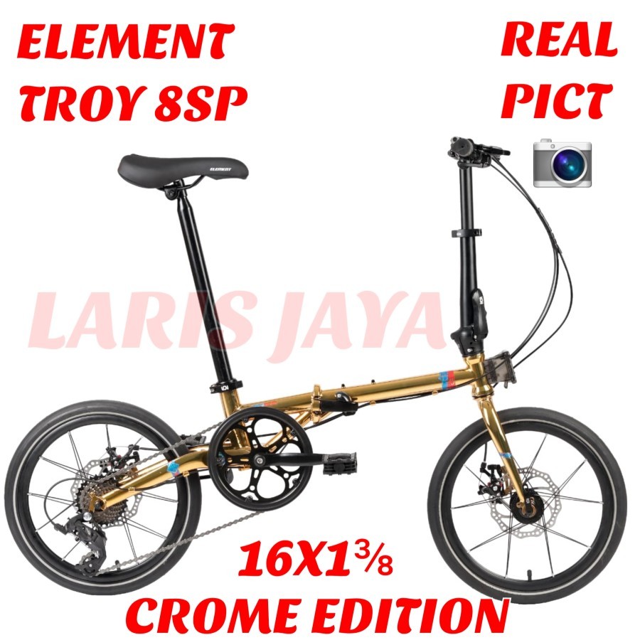 Jual SEPEDA LIPAT 16 ELEMENT TROY UV CROME EDITION , LIPAT TROY 16 INCH , FOLDINGBIKE 16 IN ...