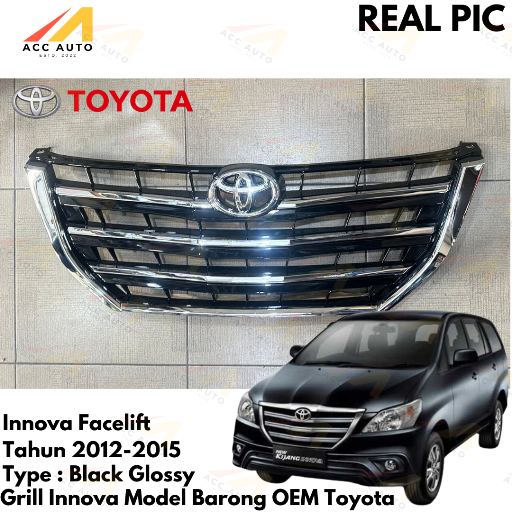 Jual Grill Depan Toyota Grand New Innova Model Barong Black Glossy 2012 ...