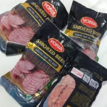 Jual YONA SMOKED BEEF 250GR SMOKE BURGER SLICE DAGING SAPI KEMASAN 500 ...
