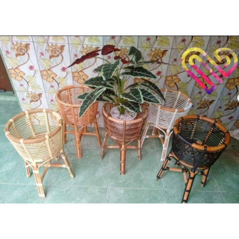 Jual STANDING POT ROTAN/VAS BUNGA ROTAN/POT BUNGA ROTAN AESTHETIC ...