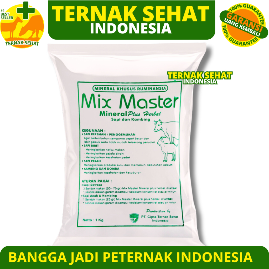 Jual MIX MASTER MINERAL PLUS HERBAL RUMINANSIA 1 KG - Mineral Herbal ...