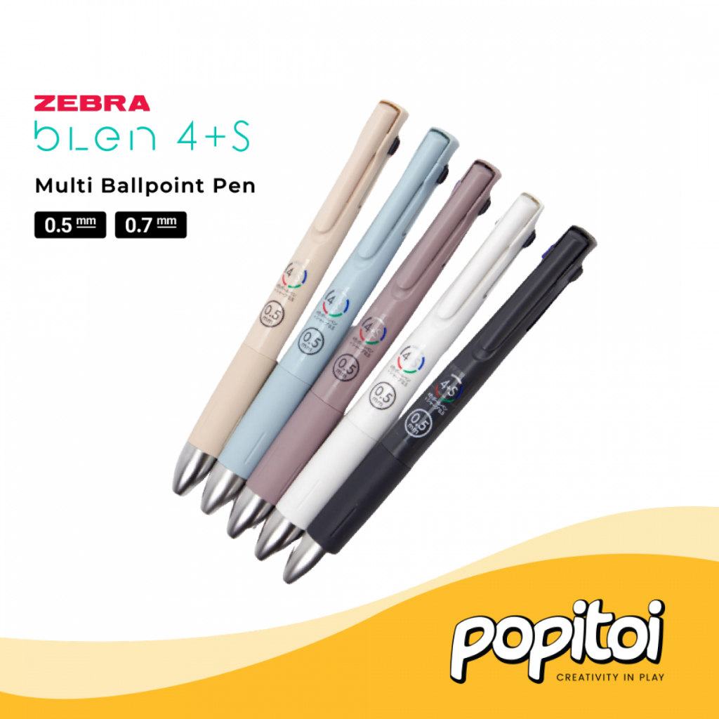Jual Zebra Blen 4S Multi Ballpoint Pen 0.5 0.7 mm 4&S 4&1 4+1 Pulpen ...