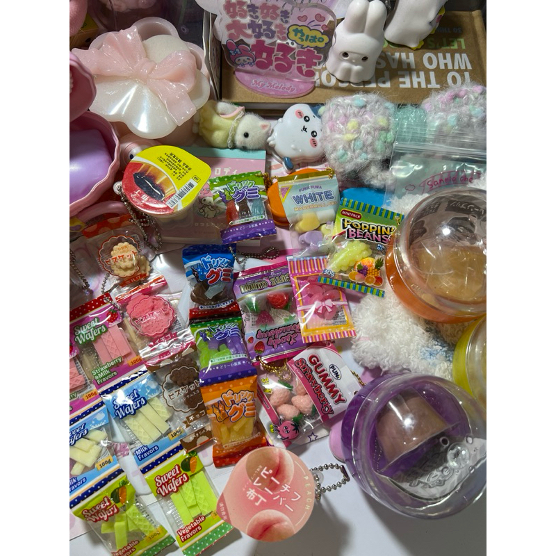 Jual jelly pudding keychain snack wafer mini food keychain trinkets ...